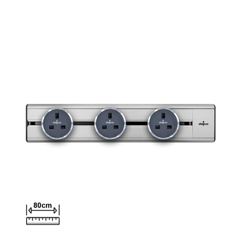 Buy Surface Power Track Terminal Right, L = 800mm, Silver C/W 3 number ...